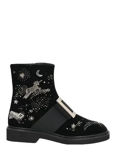 ROGER VIVIER Ankle Boots With Appliqués - Black