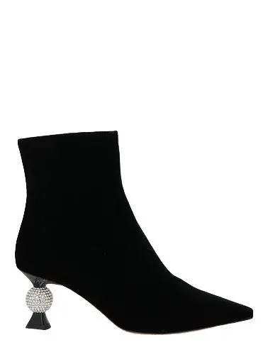 ROGER VIVIER Velvet Ankle Boots With Crystal Appliqués - Black