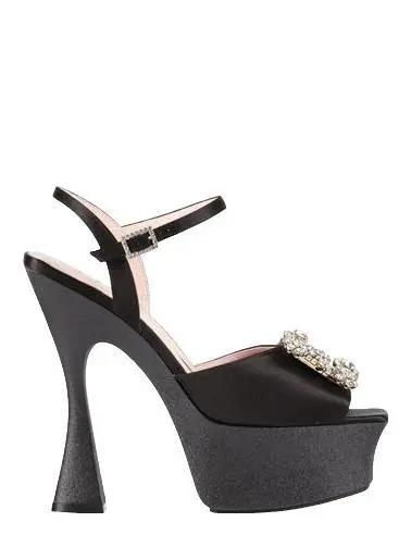 ROGER VIVIER Textile Fiber Sandals - Black