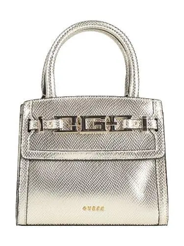Guess Platinum Snakeskin-print Leather Tote - Grey