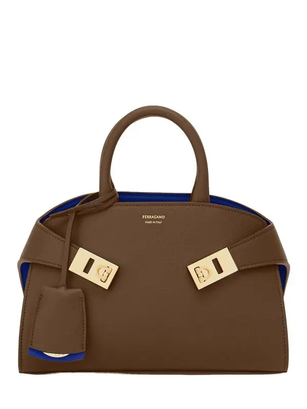 FERRAGAMO Hug Bicolor Handbag - Brown