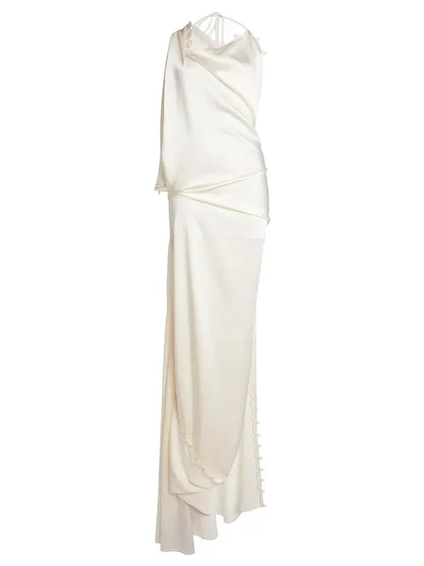 Victoria Beckham Rouleaux Detail Sleeveless Gown - White