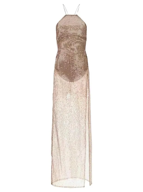 Andamane Sequin-appliqué Maxi Dress - Pink