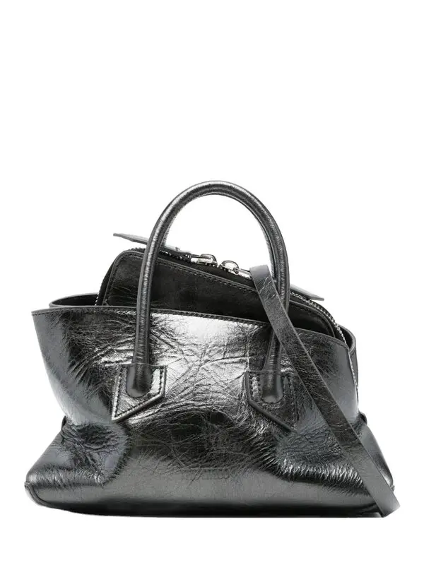 Attico Leather Tote Bag - Silver