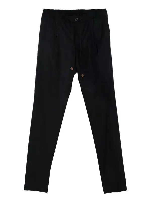Incotex Drawstring Straight-leg Trousers - Black