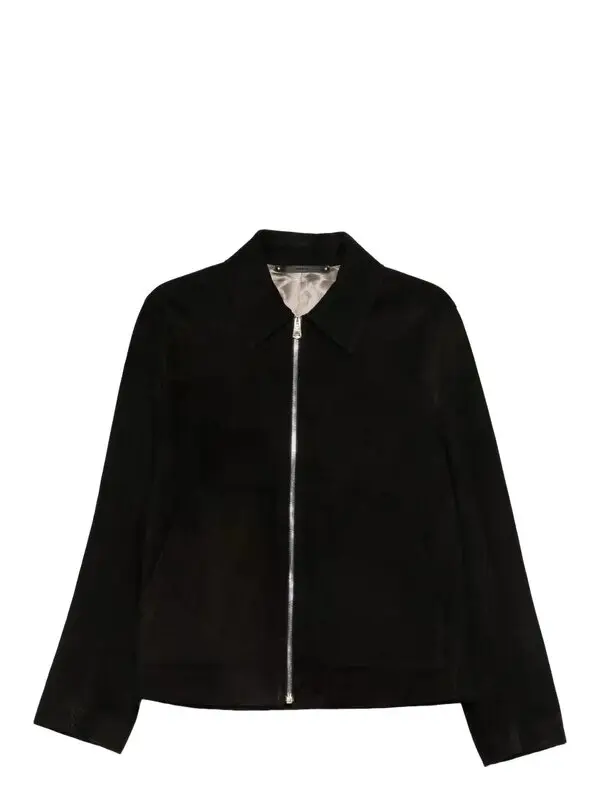 Paul Smith Zip-up Suede Jacket - Black