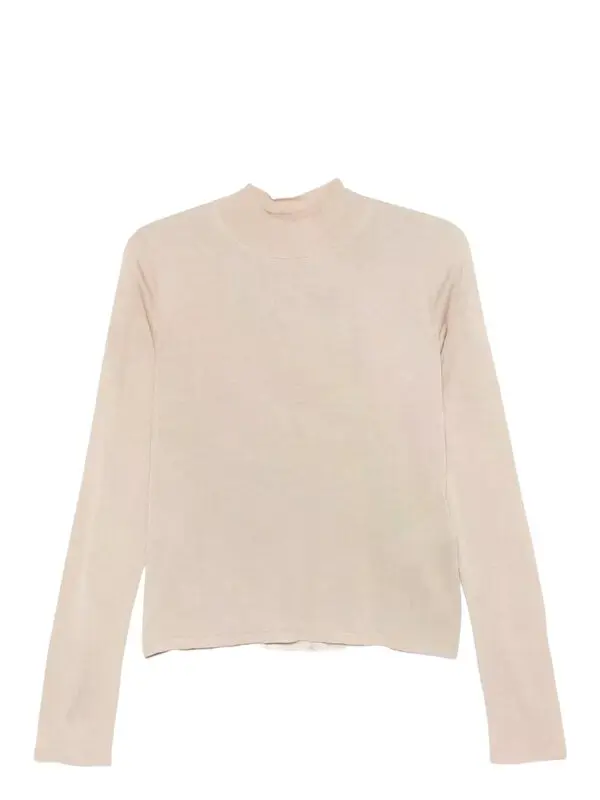 Max Mara Silk Funnel Neck Sweater - Neutrals