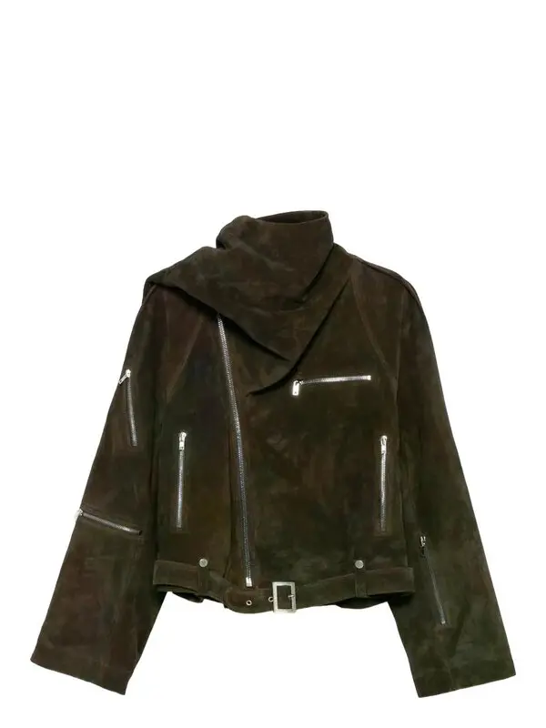 Rick Owens Asymmetric Biker Jacket - Brown