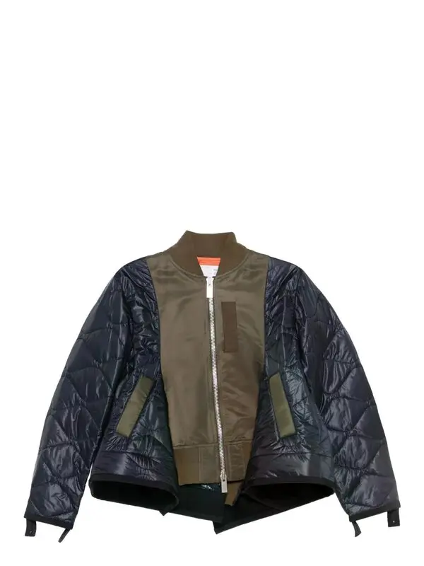 Sacai Quilted Zip-up Bomber Jacket - Blue