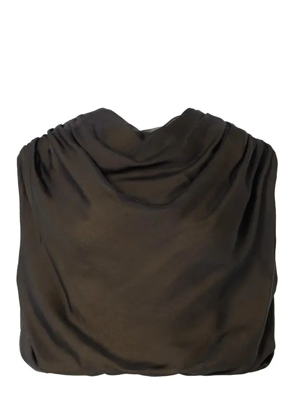 KALLMEYER Naia Draped Silk-voile Top - Black