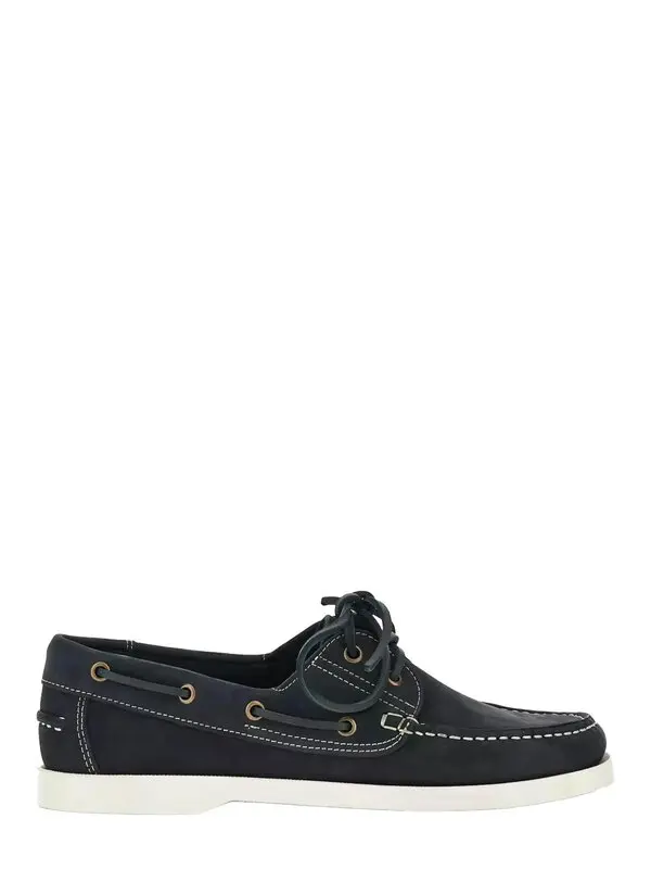 SAXONE OF SCOTLAND Contrast-stitching Boat Shoes - Blue