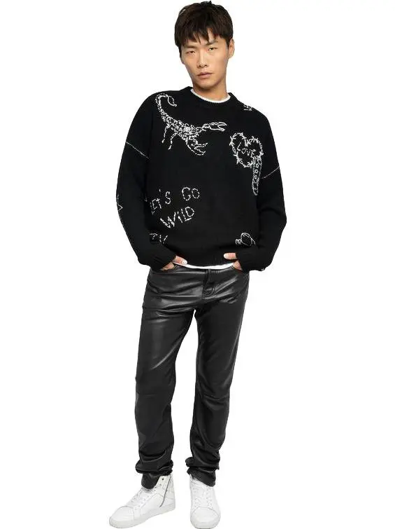 Zadig&Voltaire Merino Wool Sweater With Embroidery - Black