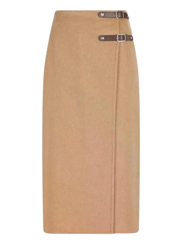 Max Mara Buckle-detail Midi Skirt - Brown