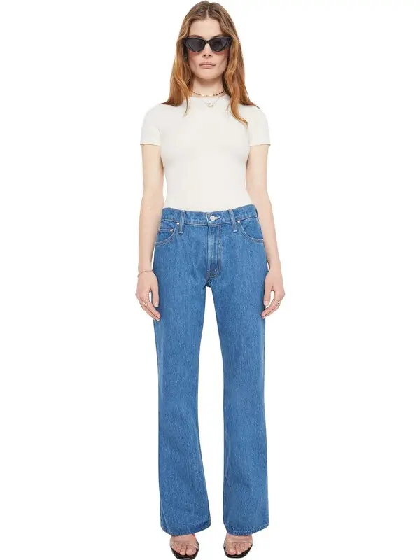 MOTHER The Bookie Sneak Scoot This Way Jeans - Blue