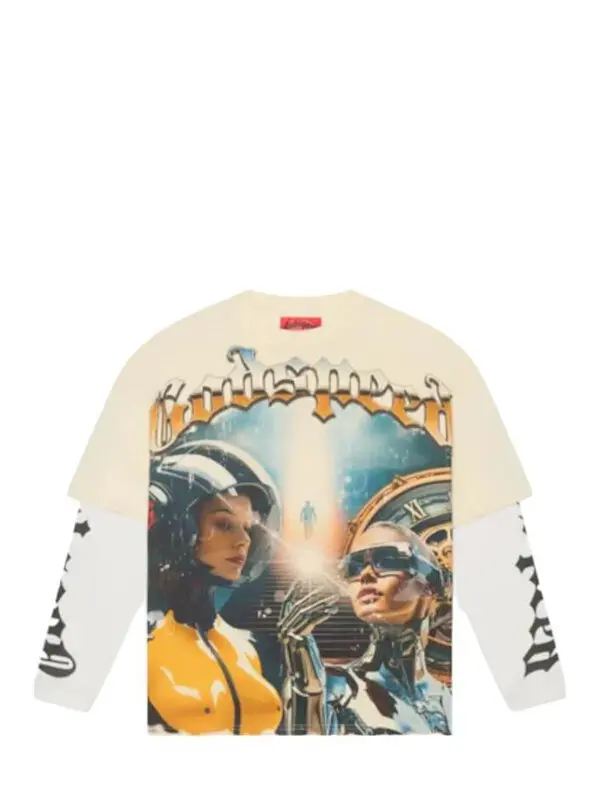 GODSPEED Chosen One Layered Long Sleeve T-shirt - Bone