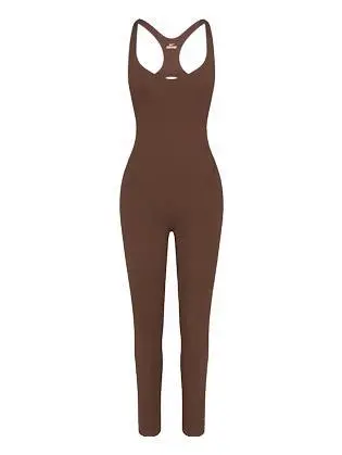Nike X Skims Matte Racer Long Onesie - Dark Sepia