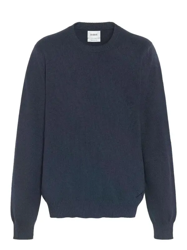 BARRIE Crew-neck Knitted Sweater - Blue
