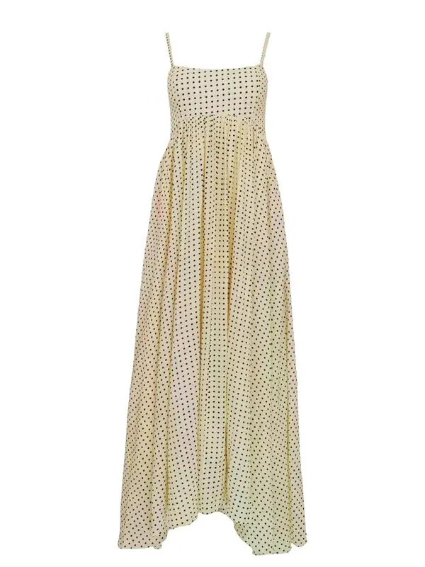 AZLEE Rachel Polka-dot Midi Dress - Neutrals