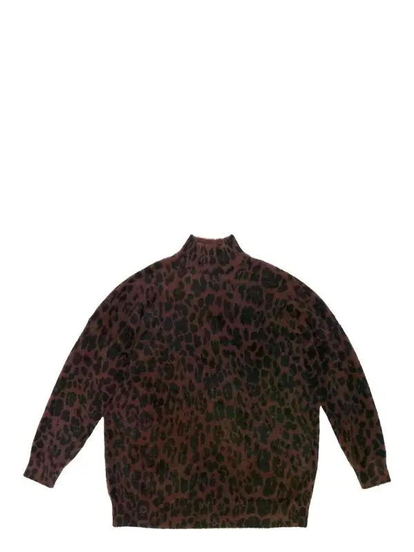 Bimba Y Lola Leopard-print Long Sleeve Sweater - Brown