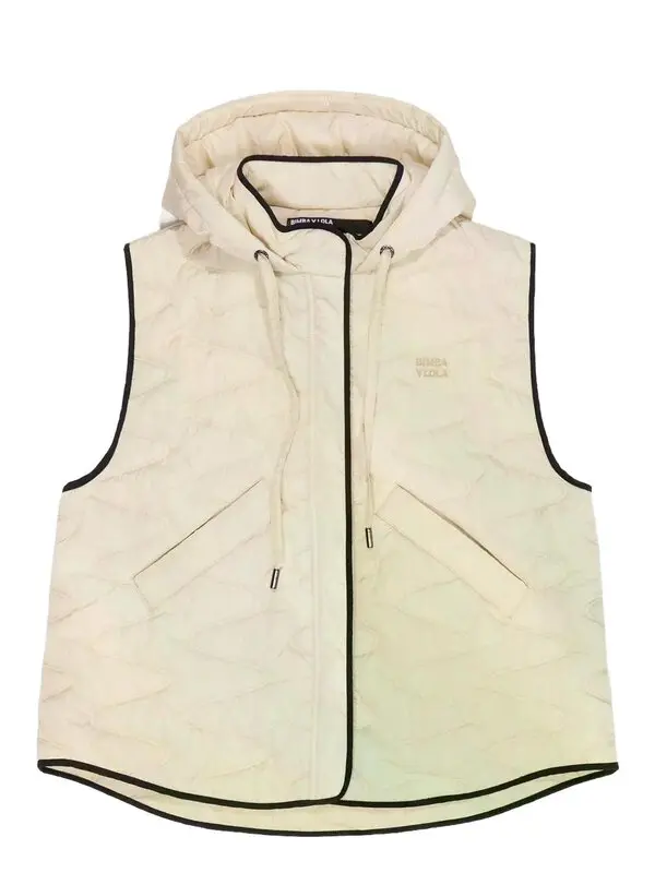 Bimba Y Lola Quilted Hooded Gilet - Neutrals