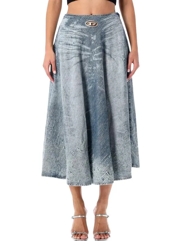 DIESEL Denim Midi Skirt - Blue