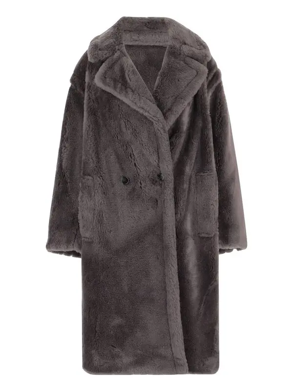 STAND STUDIO Fur Coat - Grey