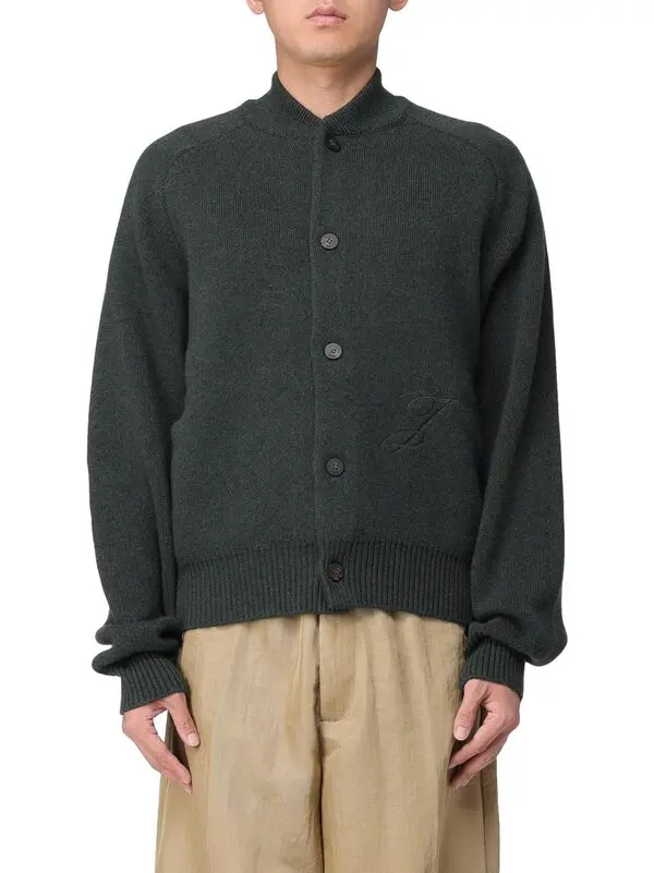 Jacquemus Button-detailed Ribbed Knit Sweater - Kaki