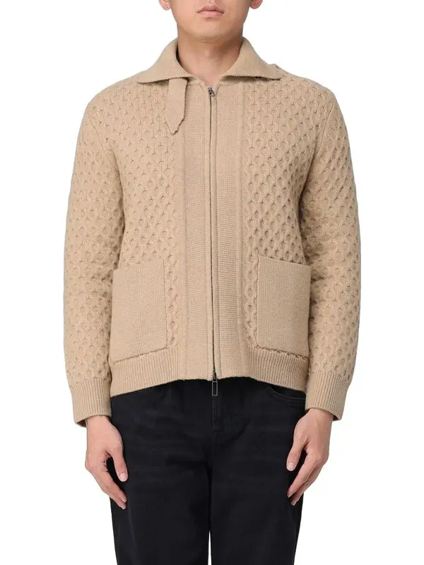 PAOLO PECORA Zip-up Sweater - Beige