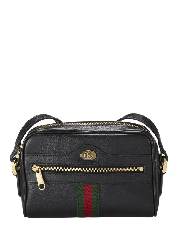 Gucci Leather Web Ophidia Crossbody - Black