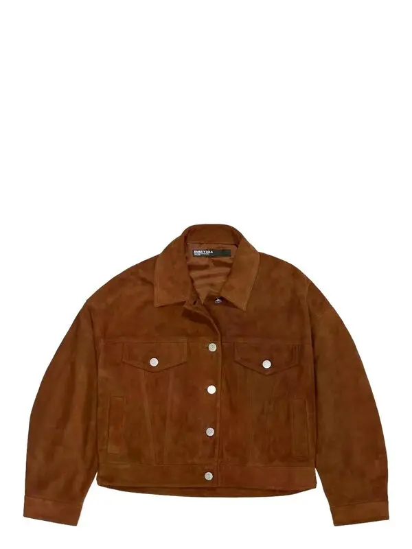 Bimba Y Lola Button-fastening Suede Jacket - Brown