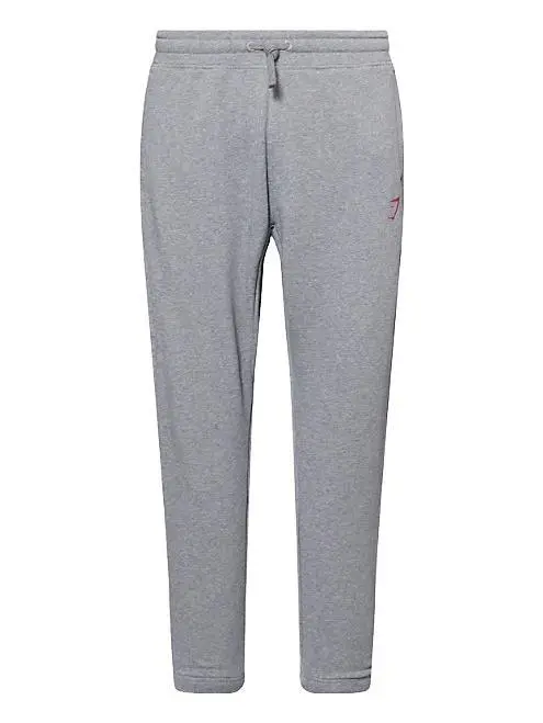 GYMSHARK Power Wordmark Tapered-leg Cotton-blend Jogging Bottoms - Charcoal Core Marl