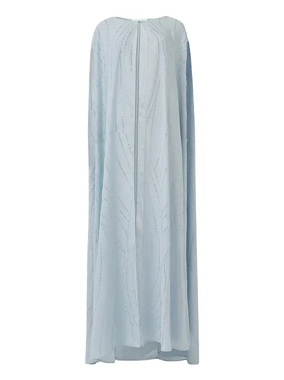LEEM Embellished Woven Cape - Blue