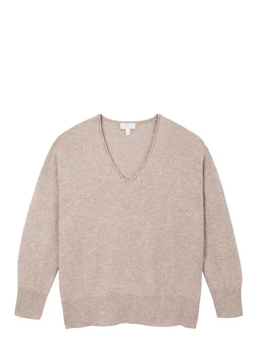 THE WHITE COMPANY Cashmere V-neck Jumper - Midtaupemr