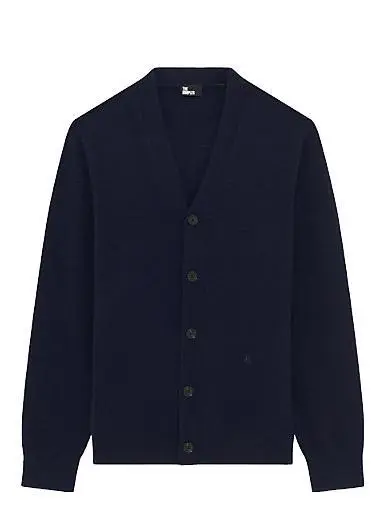 The Kooples V-neck Relaxed-fit Cashmere-blend Cardigan - Navy
