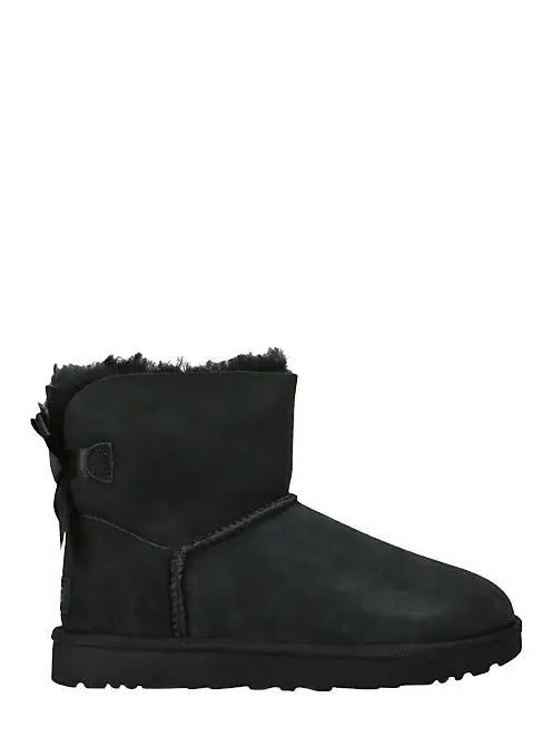 UGG Bailey Bow Ii Suede And Sheepskin Boots - Black