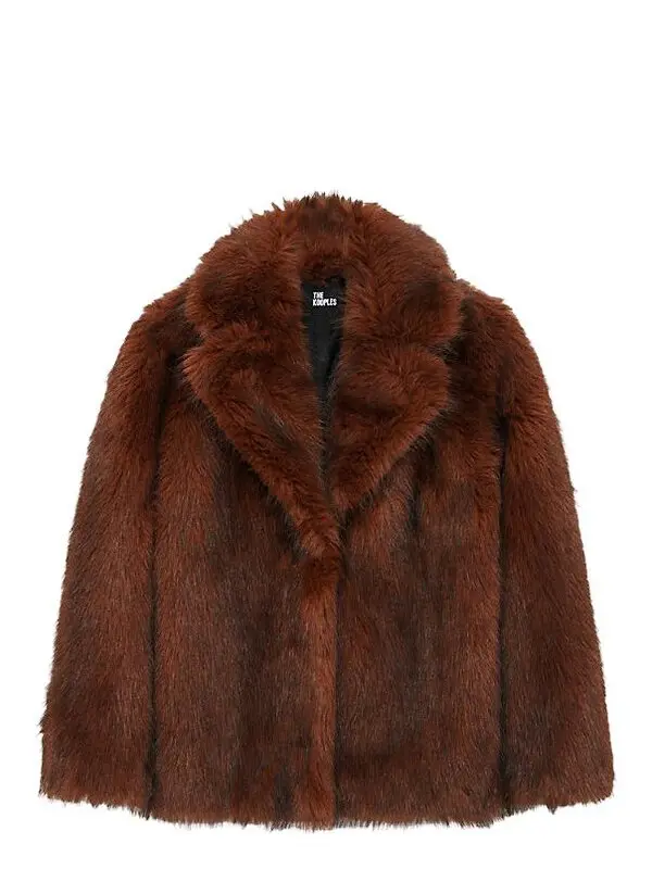 The Kooples Notch-lapel Faux-fur Jacket - Safran