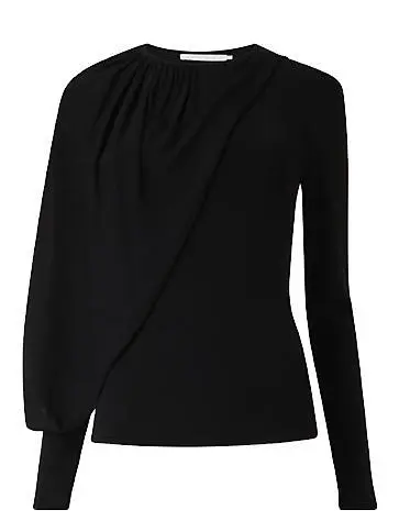 LEEM Scarf Detail Knitted Top - Black