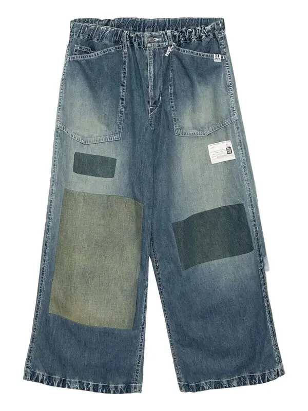 Mihara Yasuhiro Indigo Patchwork Jeans - Blue