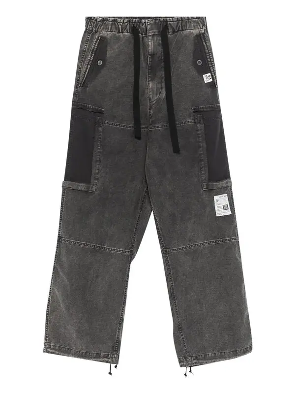 Mihara Yasuhiro Cotton Satin Cargo Pants - Black