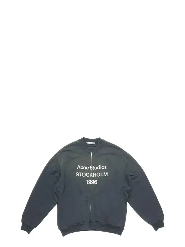 Acne Studios Logo Zip Sweater - Black