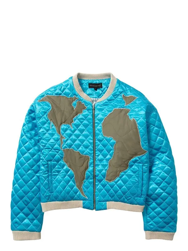WHO DECIDES WAR BY EV BRAVADO Global Grid Bomber Jacket - Blue