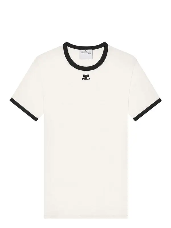 COURREGES Signature Contrast T-shirt - White