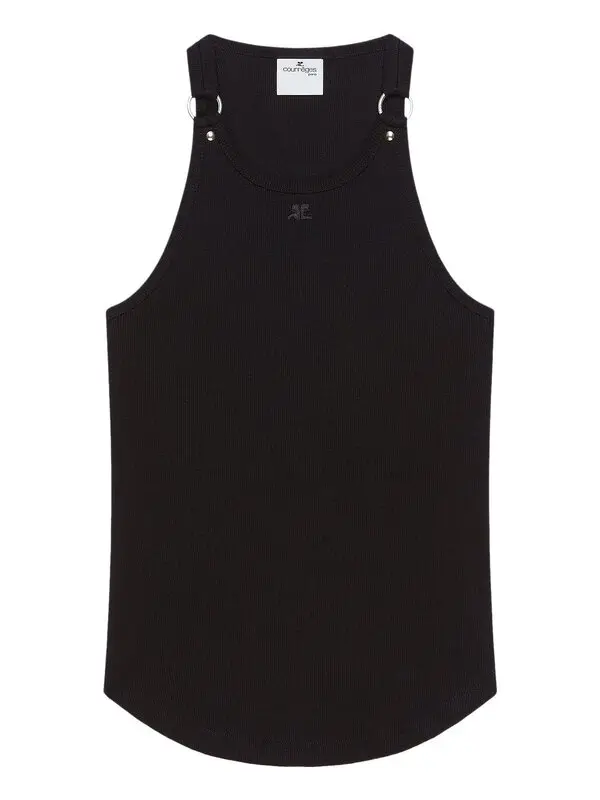 COURREGES Buckle Rib Tank Top - Black