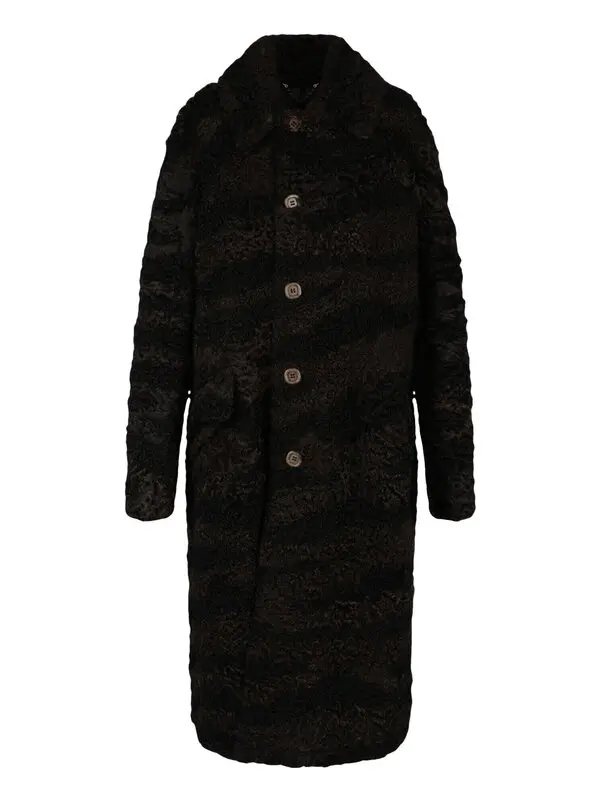 Gucci Zebra Pattern Shearling Coat - Black