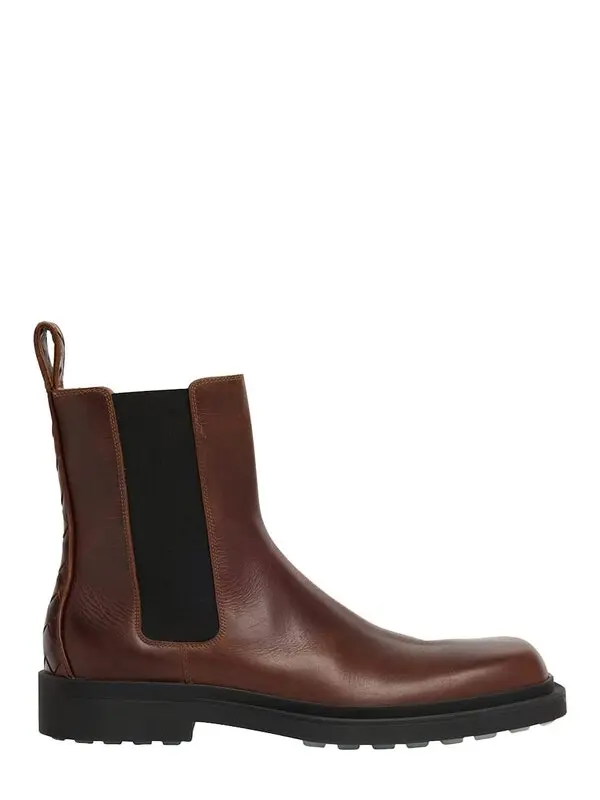 Bottega Veneta Smooth & Intrecciato Leather Chelsea Boots - Toffee