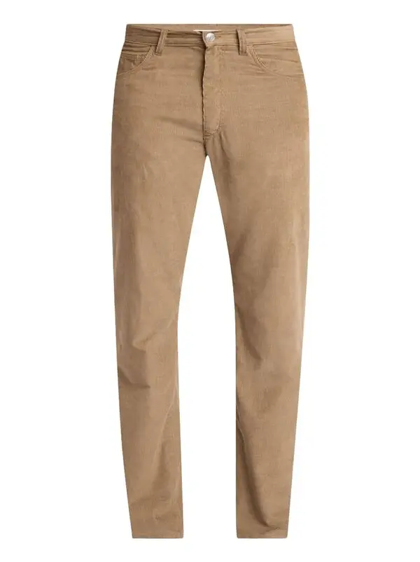THE ROW Fred Slim Corduroy Five-pocket Pants - Beige