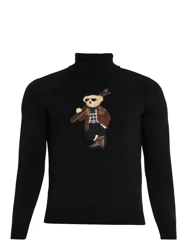 Ralph Lauren Cashmere Polo Bear Turtleneck Sweater - Classic Blue