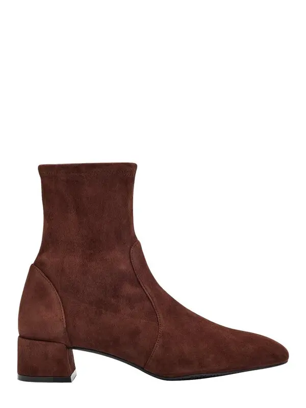 STUART WEITZMAN Maeve Suede Booties - Brown