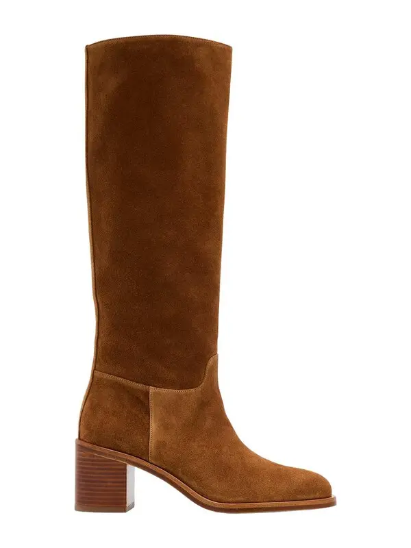 STUART WEITZMAN Finn Suede Knee Boots - Brown