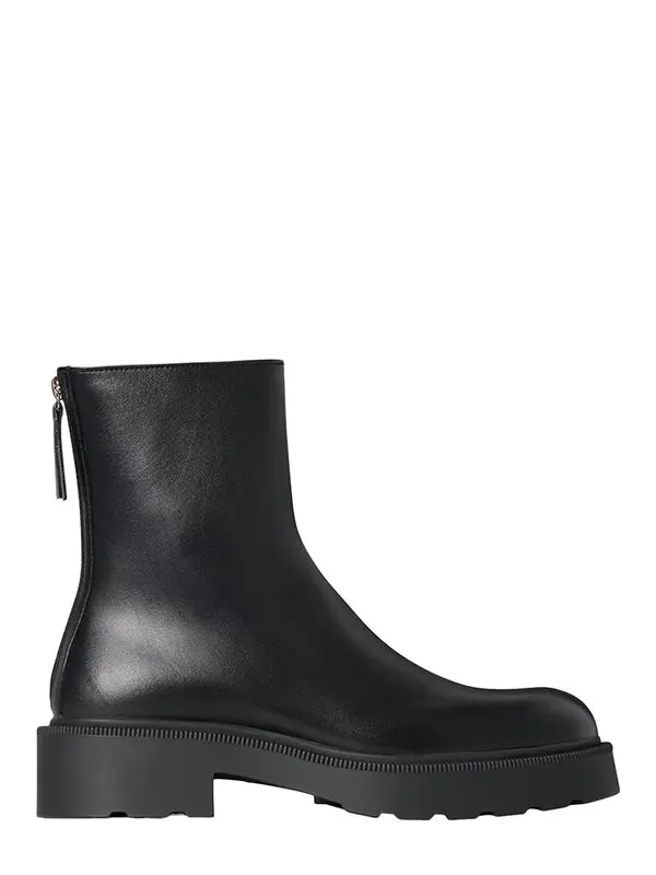 THE ROW Nobilis Leather Ankle Boots - Black